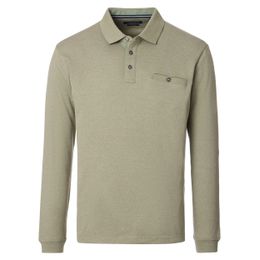 Langarm-Poloshirt Casamoda "Casamoda Polo-Shirt Langarm gestreift", Herren, Gr. 4XL, hellgrün, 62% Baumwolle, 38% Polyester, Shirts