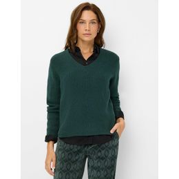 Brax Damen Strickpullover Style LANA midnight forest, dunkelgrün, Gr. 34