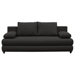 P & B Schlafsofa, Anthrazit, Textil, 2-Sitzer, F&uuml;llung: Schaumstoff, 200x88x87 cm, Wohnzimmer, Sofas & Couches, Schlafsofas, Schlafsofas mit Bettkasten