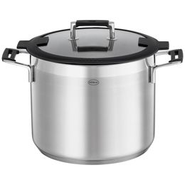R&ouml;sle R&ouml;sle Kochtopf Silence Pro, Edelstahl, Metall, 8.7 L, rund, backofengeeignet, Abgie&szlig;funktion, mit Silikongriffen, Kochen, T&ouml;pfe, Kocht&ouml;pfe