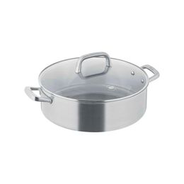 Berndes Servierpfanne Tricion Resist B.nature, poliert, Metall, 5.5 L, rund, energiesparend, PTFE-frei, backofengeeignet, hitzebest&auml;ndige Griffe, Kochen, Pfannen, Servierpfannen