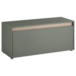 Modante Garderobenbank, Eiche, Salbeigr&uuml;n, Kunststoff, 1-Sitzer, 100x45x40 cm, Typenauswahl, Garderobe, Garderobenb&auml;nke, Garderobenb&auml;nke