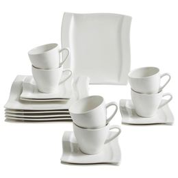 Novel Kaffeeservice Swing, Wei&szlig;, Keramik, 18-teilig, Wellen, 220 ml,220 ml, Lfgb, Essen & Trinken, Geschirr, Geschirr-Sets, Kaffeeservice