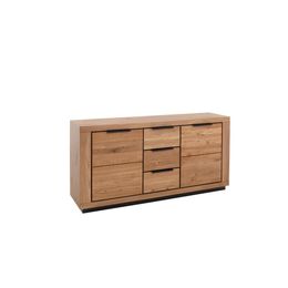 Sideboard, Wildeiche, Metall, Wildeiche, massiv, 2 F&auml;cher, 3 Schublade(n) Schubladen, 163x80x40 cm, FSC Mix, stehend, Holzm&ouml;bel, Kleinm&ouml;bel Holz, Holzkommoden, Sideboards Holz