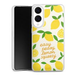 DeinDesign Galaxy S25 Edge Handy Silikon H&uuml;lle Case transparent Handyh&uuml;lle Spruch Statement Lemon Silikon Case