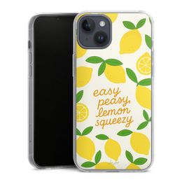 DeinDesign iPhone 14 Plus Handy Case Handyh&uuml;lle transparent H&uuml;lle Spruch Statement Lemon Hard Case