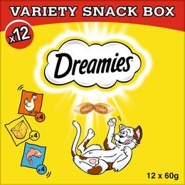 Katzenleckerli Mixkarton Multipack (12x60 g) Dreamies