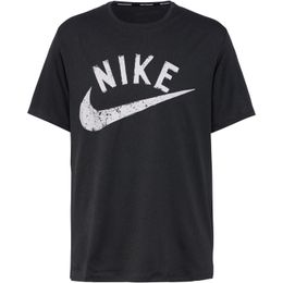 Nike Miler Swoosh Funktionsshirt Herren - schwarz - Gr. M - Polyester