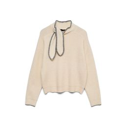 V&eacute;ro Moda Vero Moda Pullover 'VMNAPOLI' Damen Gr&ouml;&szlig;e S beige / grau