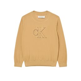 Calvin Klein Jeans Pullover Jungen Gr&ouml;&szlig;e 104 sand / schwarz