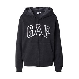 GAP Sweatjacke 'HERITAGE' Damen Gr&ouml;&szlig;e XXL anthrazit / wei&szlig;