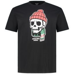 Jack & Jones Gro&szlig;e Gr&ouml;&szlig;en Jack&Jones T-Shirt mit Motiv-Print Farbe schwarz Gr&ouml;&szlig;e: 4XL