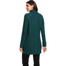WITT Damen Longstrickjacke mit Einstrickmuster, petrol, Gr&ouml;&szlig;e 38