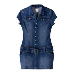 Bershka Kleid Damen Größe 34 blue denim Winterkleid