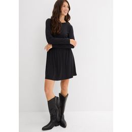 bonprix Ausgestelltes Shirtkleid, schwarz
