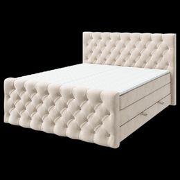 Roller Boxspringbett - beige - H3 - 180x200 cm