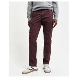 Gant f&uuml;r Herren. 1505221 Schmal geschnittene Chino-Hose aus burgunderrotem Twill (38/34), L&auml;ssig, Bio-Baumwolle, Nachhaltig, Bordeaux