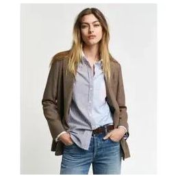 Gant f&uuml;r Damen. 4300408 Relaxed Fit Hemd mit blauem Patchdesign (38), L&auml;ssig, Baumwolle, Langarm