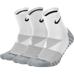 Nike Dry Cushion Quarter Socks (3 Paar) Bekleidung Unisex weiß