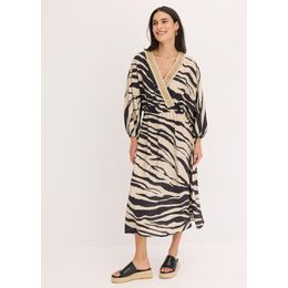 bonprix Midikleid aus flie&szlig;endem Viskose-Mix, schwarz