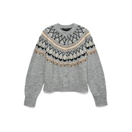 V&eacute;ro Moda VERO MODA Knit Cardigan 'VMTAMMY' female size L Camel / mottled grey / Black / White
