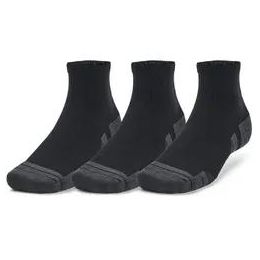 Sportsocken Under Armour "UA PERFORMANCE TECH 3PK QTR", M&auml;dchen, Gr. L (42/47), schwarz (schwarz 001), Obermaterial: 98% Polyester, 2% Elasthan, Socken Sportsocken, f&uuml;r vielseitige Aktivit&auml;ten, mit Elasthan-Anteil, sportlicher Stil
