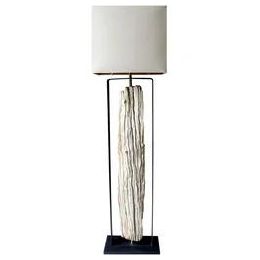 Salesfever Stehlampe "Treibholz", braun (natur, beige), 1, H: 165cm, 1 Stk., Leuchten, Schirm innen goldfarben, Stehlampe