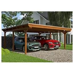 Skan Holz Doppelcarport SKANHOLZ "Emsland", braun, B/H/T: 223cm x, Carports