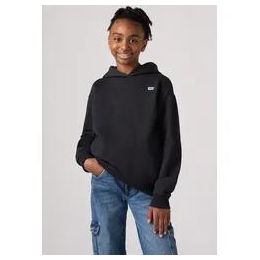 Levi's Hoodie LEVI'S KIDS, M&auml;dchen, Gr. 6 (116), schwarz (jet schwarz), Jersey, Obermaterial: 83% Baumwolle, 17% Polyester, unifarben, angesetztes B&uuml;ndchen, Sweatshirts Hoodie, mit seitlichen Taschen for GIRLS