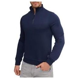 Sweater INDICODE "INPortal", Herren, Gr. L, blau (navy), Sweatware, Obermaterial: 60% Baumwolle, 40% Polyester, unifarben, regular fit h&uuml;ftlang, Rundhals, Rippb&uuml;ndchen, Sweatshirts Sweater