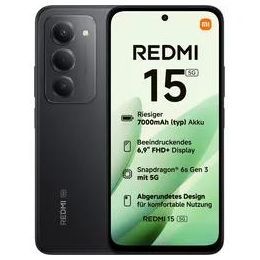 Xiaomi Smartphone "Redmi 15 5G 256 GB", Energieeffizienz: B (A-G), schwarz (midnight schwarz), 256 GB, Mobiltelefone