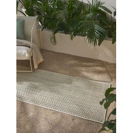 benuta Nest Agra Cream/Blau 80x240 cm - Moderner Kurzflor-Teppich für Wohnzimmer