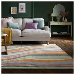 Wollteppich FLAIR RUGS "Abstract Flow handgetuftet", rosa, B:160cm H:10mm L:230cm, Wolle, Teppiche, Wolle, Teppich, Wohnzimmer, Schlafzimmer, Esszimmer