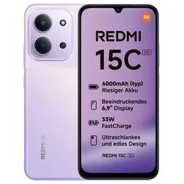 Xiaomi Smartphone "Redmi 15C 5G 4+128GB", Energieeffizienz: A (A-G), lila (dusk lila), 128 GB, Mobiltelefone