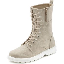 Lascana Damen Stiefelette, beige, Gr&ouml;&szlig;e 37