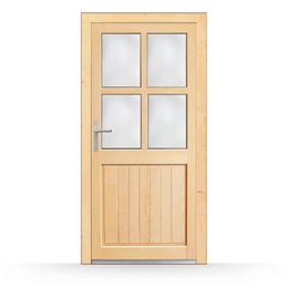 Kellert&uuml;r Holz, Modell Jena, Naturholz unbehandelt, 980 x 1980 mm, DIN links 5-Punkt Verriegelung, individuell konfigurieren