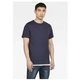 G-Star Raw T-Shirt G-STAR "Base-S T-Shirt", Herren, Gr. M (48/50), blau (navy), Jersey, Obermaterial: 100% Baumwolle, unifarben, regular fit normal, Rundhals, Shirts T-Shirt, mit kleinem Logo-Detail