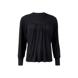 Tchibo - Blusenshirt mit Raffung - Damen - Gr. S - schwarz