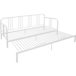Metallbett OTTO HOME, B:94cm H:94cm L:207cmwei&szlig;, wei&szlig;, wei&szlig;, Betten, "Trento Bett Bettgestell Bestseller Doppelbett Ausziehbett", Daybett mit