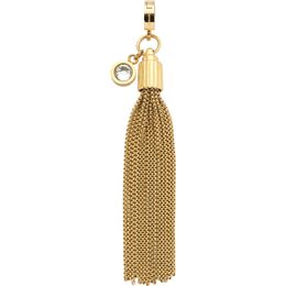 Charm-Einhänger Leonardo "Anhänger Pietra Clip & Mix", gold (gelbgoldfarben, kristallweiß, kristallweiß), Charms, Damen, Edelstahl, mit Kristallglas