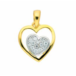 Adelia&acute;s Kettenanh&auml;nger ADELIA&acute;S "Damen Gold Schmuck 333 Gold Anh&auml;nger Herz mit Zirkonia", gold, Schmuckanh&auml;nger, Damen, Gold, Kettenanh&auml;nger, mit Zirkonia Goldschmuck f&uuml;r Damen