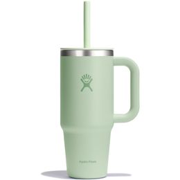 Thermobecher Hydro Flask "All Around Travel Tumbler in den Gr&ouml;&szlig;en 24 oz/ 32 oz / 40 oz", gr&uuml;n (aloe), H:28,96cm, Edelstahl, Trinkgef&auml;&szlig;e, Thermobecher, Thermo Cup mit Strohhalm