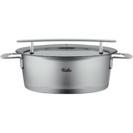 Bratentopf Fissler "Phi Collection", silber (silberfarben), B:23,5cm H:11,5cm L:31,5cm Ø:20cm, Töpfe, cookstar Allherdboden; Edelstahl 18/10; Made in Germany
