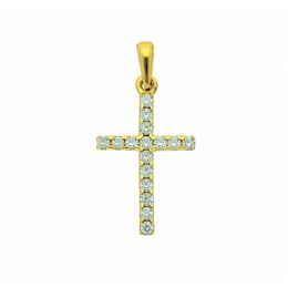 Adelia´s Kettenanhänger ADELIA´S "Damen Gold Schmuck 333 Gold Kreuz Anhänger mit Zirkonia", gold, Schmuckanhänger, Damen, mit Zirkonia, Gold, mit Zirkonia Goldschmuck für Damen & Herren