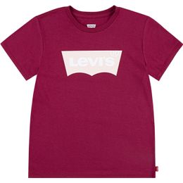 T-Shirt LEVI'S KIDS "LVG BATWING TEE", Mädchen, Gr. 16 (164), rot (classic rot), Jersey, Obermaterial: 100% Baumwolle, bedruckt, Basic schmal hüftlang, Rundhals, abgesteppte Kante, Shirts, for GIRLS