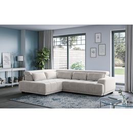 Ecksofa COTTAsand, 92% POLYESTER (PES) / 8% POLYAMID (PA), Wohnzimmer, Sofas, "Jade - L Form, Sitzbreite 201 cm", inkl. Kopfteilverstellung und
