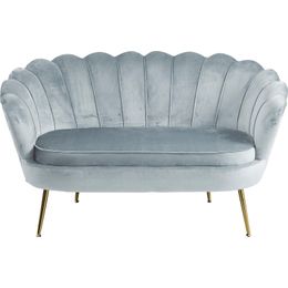 2-Sitzer Salesfever "Clam Komfort-Duo-Sitz", grau (hellgrau), B:136cm H:78cm T:76cm, Samtvelours (100% Polyester), Sofas, Muscheldesign-Breite 136 cm: Pure Extravaganz