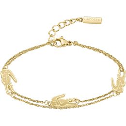 Gliederarmband Lacoste "CROCODILE", gold (gelbgoldfarben), Armbänder, Damen, 16,5cm, Edelstahl