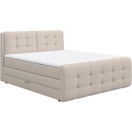 Boxspringbett COTTA "Fort mit Bettkasten, inkl. Topper", beige, B:161cm L:228cm, 100% POLYESTER (PES), Komplettbetten, erhältlich in verschiedenen Breiten (160cm, 180cm & 200cm), Topseller