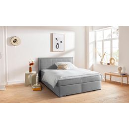 Boxbett Collection AB ""Athena", OTTOs Choice, Topseller wahlweise mit Bettkasten", grau, B:153cm L:206cm, Komplettbetten, Boxspringbett, inkl. Topper bei Ausführung mit Matratze, in Härtegraden H2, H3, H4, Topseller